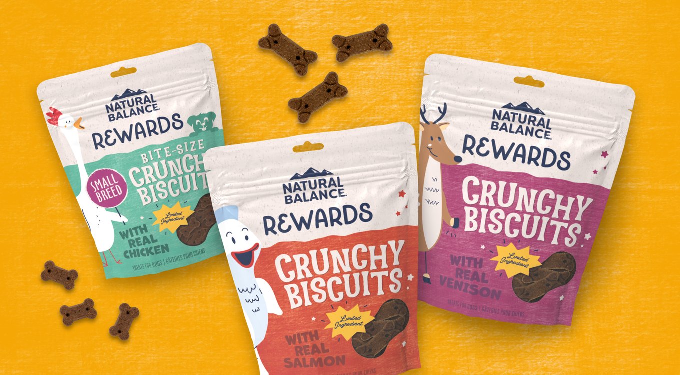 NATURAL BALANCE Rewards Duck Flavored Crunchy Biscuit Dog Treats, 14-oz ...