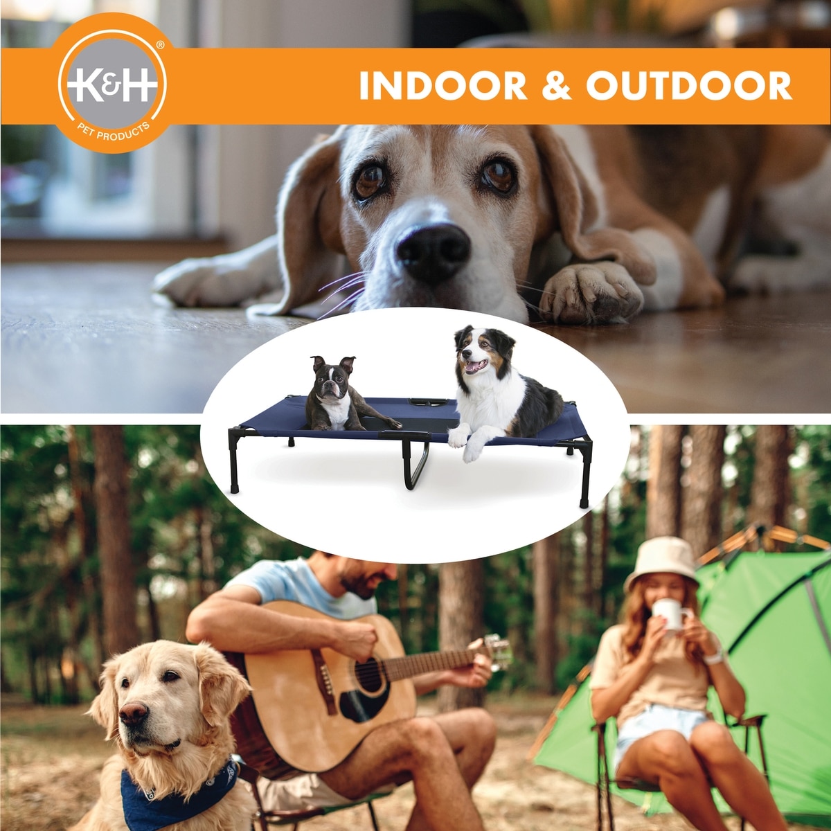 K&H PET PRODUCTS Original Steel Frame Cot Outdoor Elevated Dog Bed ...