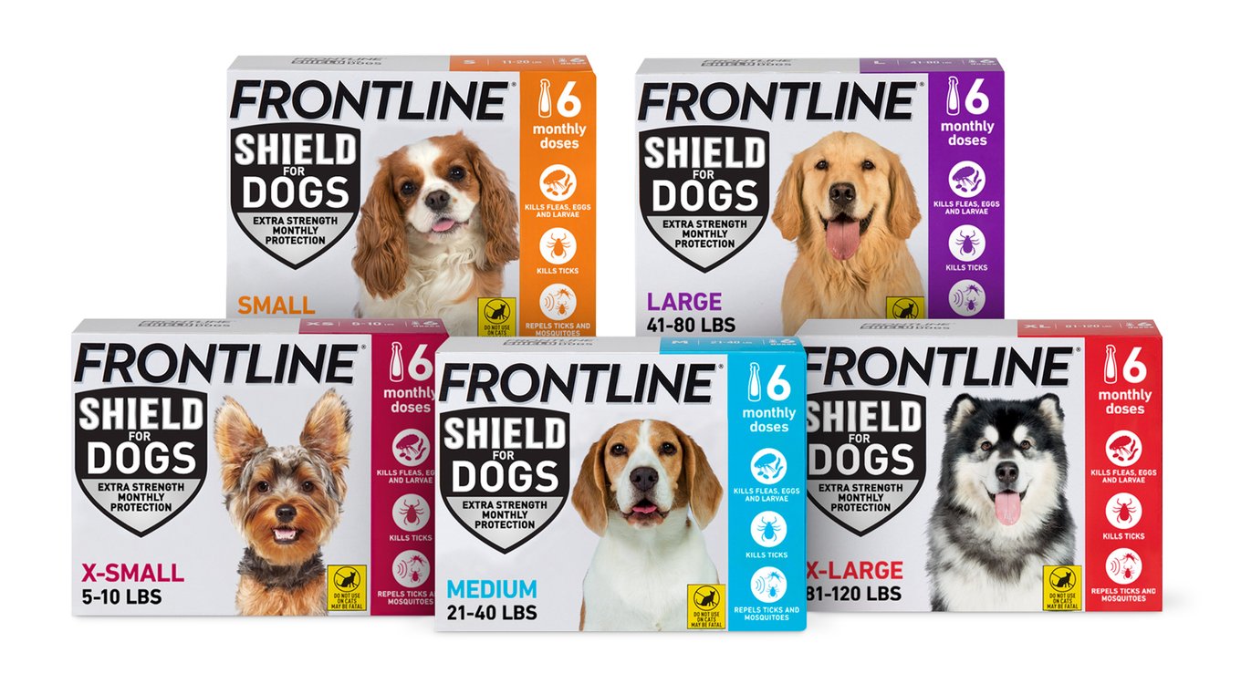 FRONTLINE SHIELD Flea & Tick Treatment for Large Dogs, 41 - 80 lbs, 3 ...