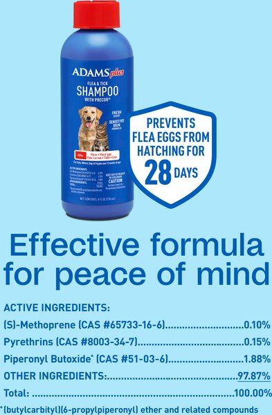 ADAMS Plus Flea & Tick Shampoo Sensitive Skin for Cats & Dogs, 6-fl oz ...