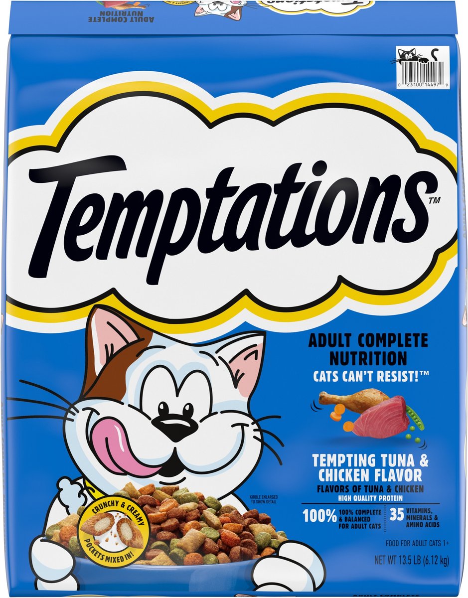 TEMPTATIONS Tempting Tuna & Chicken Flavor Adult Dry Cat Food, 13.5-lb ...