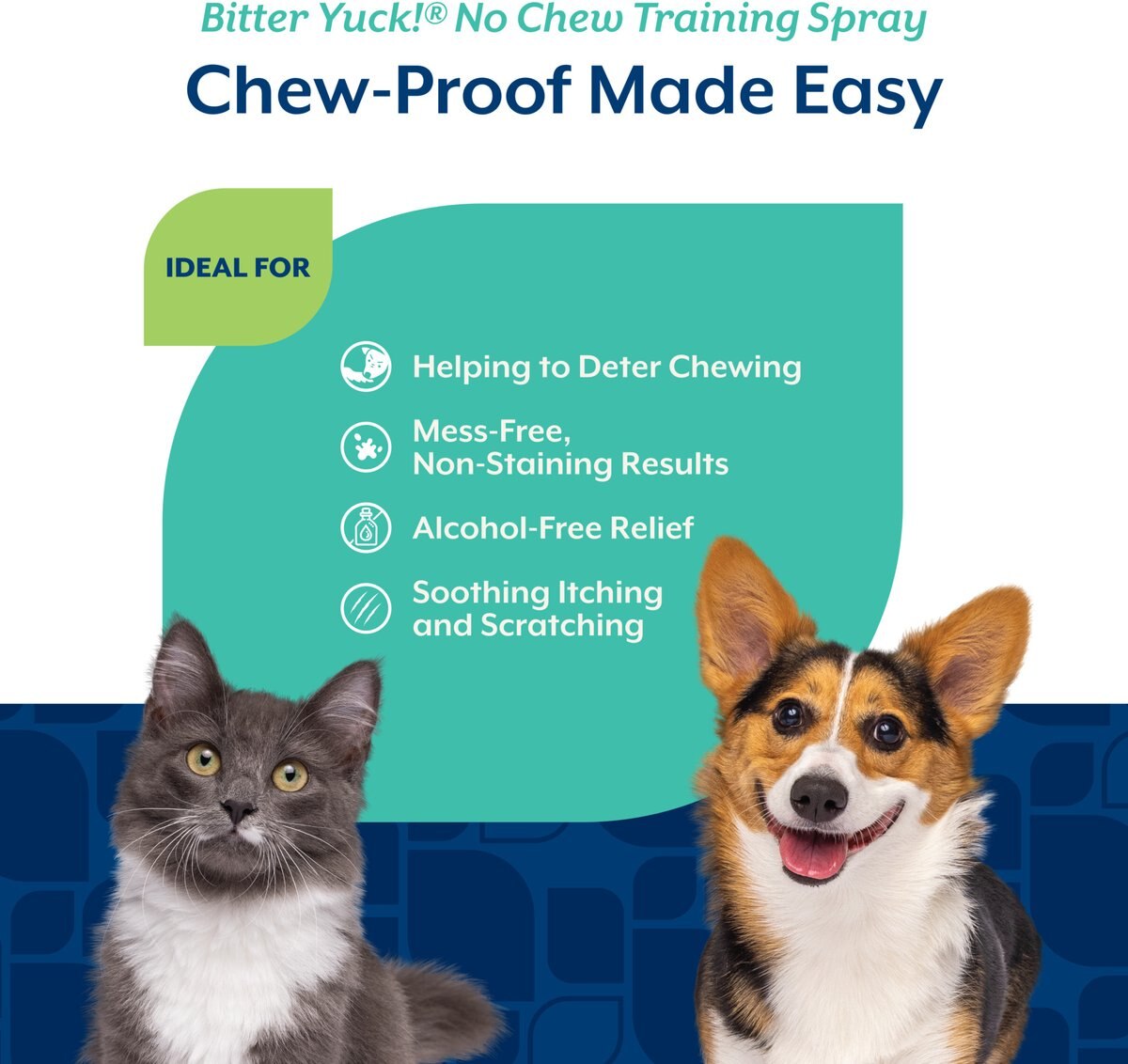 NATURVET Bitter Yuck! No Chew Training Spray for Dogs & Cats, 8-fl oz ...