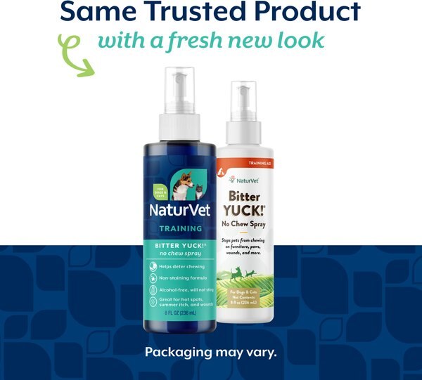 NATURVET Bitter Yuck! No Chew Training Spray for Dogs & Cats, 8-fl oz ...