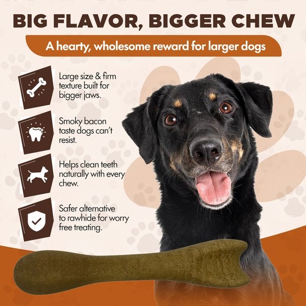 SCOOCHIE PET Chewka Bacon Flavored Plant-Forward Fully Digestible Dog ...