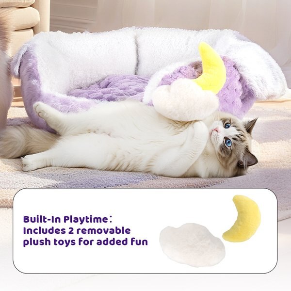 HAPPY & POLLY Plush Nebula-Inspired Cat Bed - Chewy.com