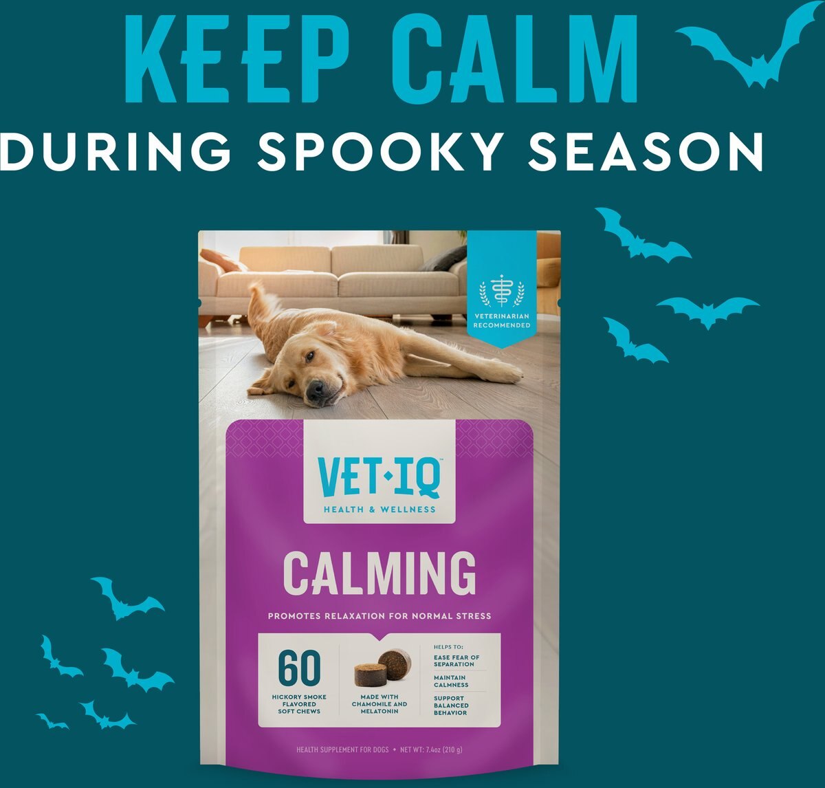 VETIQ Calming Soft Chew Calming Supplement for Dogs, 60 count - Chewy.com