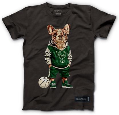 Out of Stock - HOOP DOGS NBA French Bulldog T-Shirt, Milwaukee Bucks, X ...