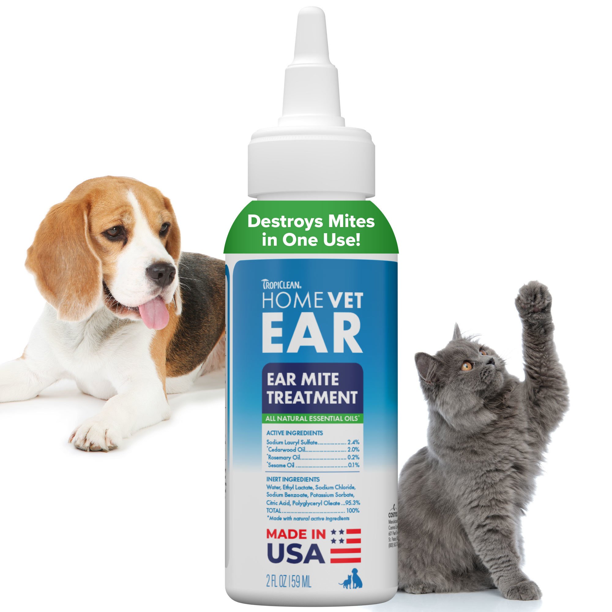 Questions and Answers about TROPICLEAN HomeVet Dog & Cat Ear Mite ...