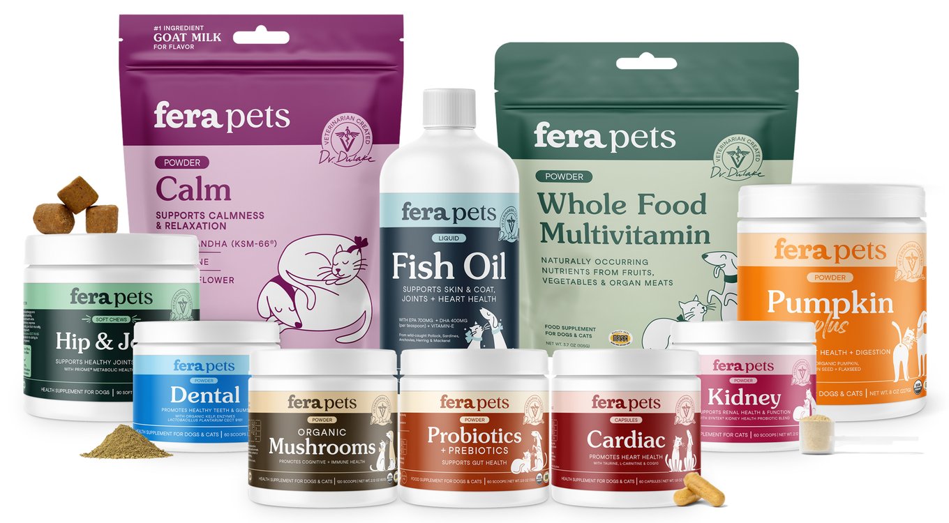 FERA PETS Cardiac Support Salmon Flavor Supplement for Dog & Cat, 60 ...