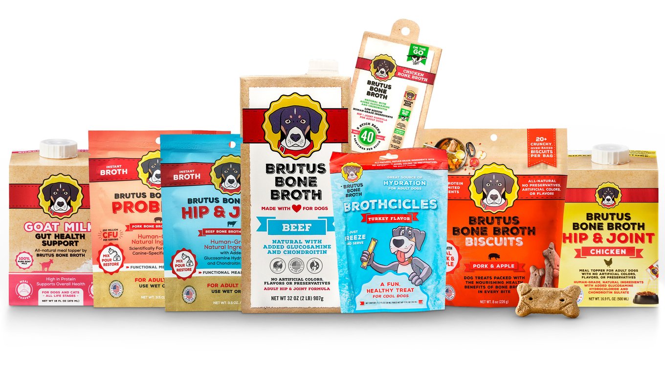BRUTUS BROTH Chicken Bone Broth Hip & Joint with Glucosamine Dog Food ...