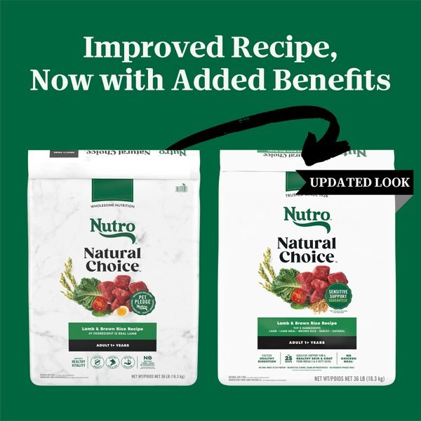 NUTRO Natural Choice Adult Lamb & Brown Rice Recipe Dry Dog Food, 36-lb bag - Chewy.com