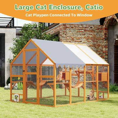 COZIWOW Outdoor Walk-in Catio Cat Exercise Pen, Orange - Chewy.com