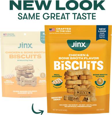 JINX Chicken & Bone Broth Biscuits Crunchy Dog Treats, 64-oz bundle ...