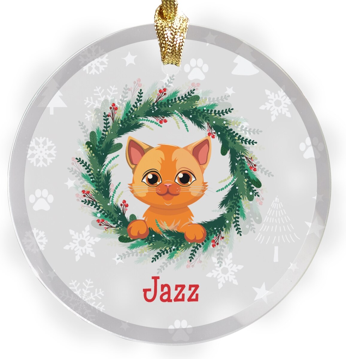 PGS Orange Cat Christmas Wreath Pet Breed with Pet Icons in Background ...