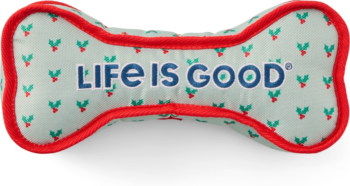 LIFE IS GOOD Holly Jumbo Oxford Bone Dog Toy - Chewy.com