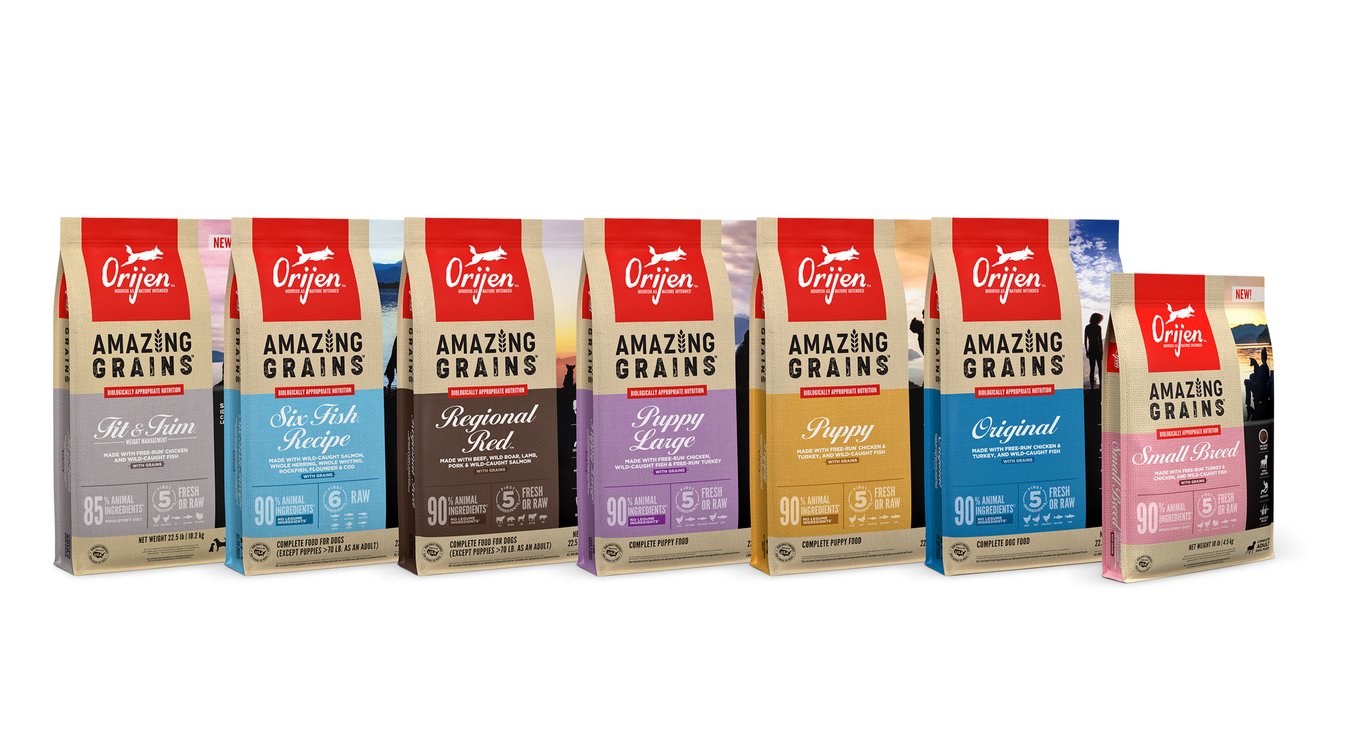 ORIJEN Amazing Grains Original High-Protein Dry Dog Food, 22.5-lb bag ...