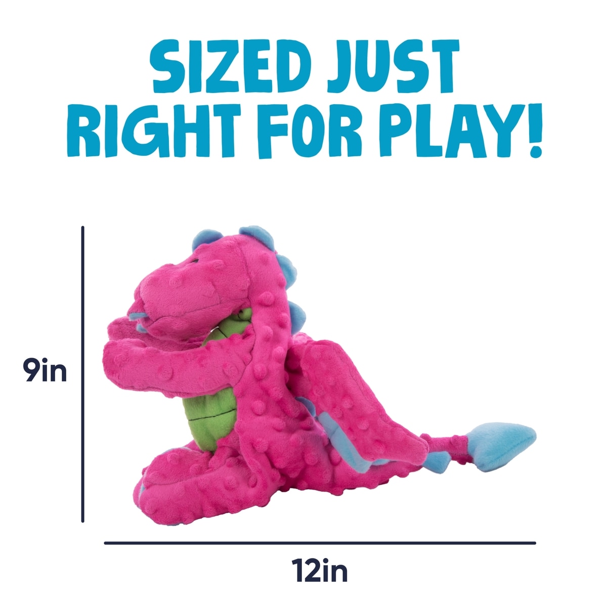 GODOG Dragons Chew Guard Squeaky Plush Dog Toy, Pink, Medium - Chewy.com