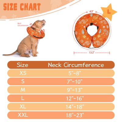 SUPET Inflatable Dog Recovery Cone Collar, Orange, Large - Chewy.com