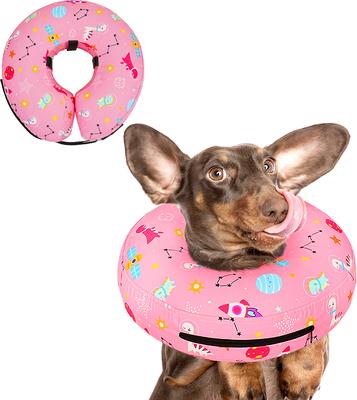 SUPET Inflatable Dog Recovery Cone Collar, Pink, Small - Chewy.com