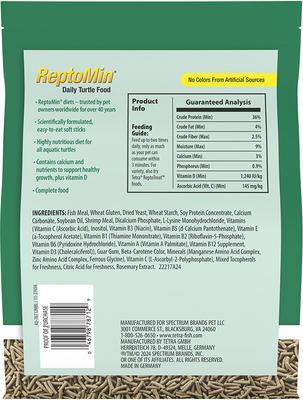 TETRA ReptoMin Floating Sticks Turtle & Amphibian Food, 1.98-lb bucket ...