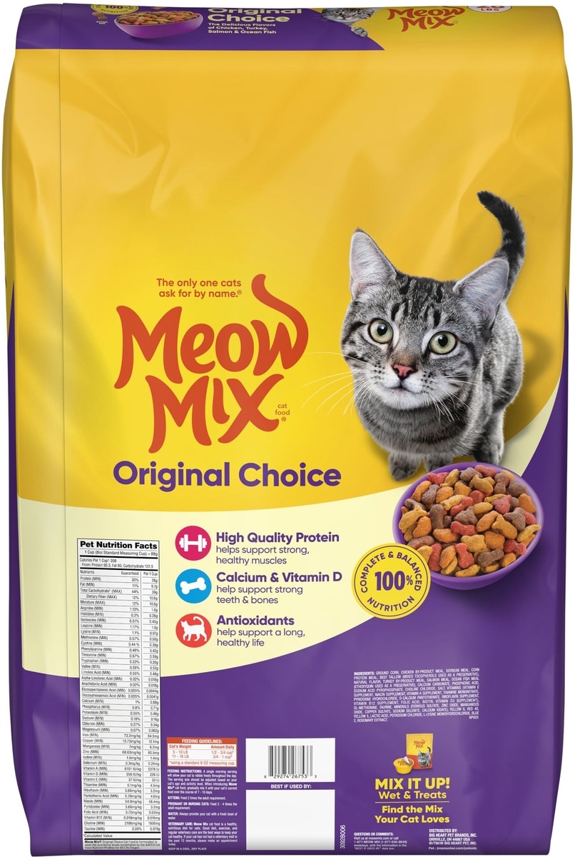 MEOW MIX Original Choice Dry Cat Food, 26-lb bag - Chewy.com