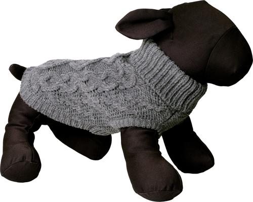 THE WORTHY DOG Chunky Knit Turtleneck Dog Sweater, Gray, Medium - Chewy.com