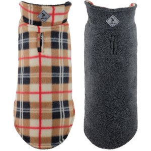 THE WORTHY DOG Fargo Fleece Dog Jacket, Tan, 10-in - Chewy.com