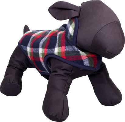 THE WORTHY DOG Alpine Jacket Dog Coat, Navy/Red/Olive Plaid, 30-in ...