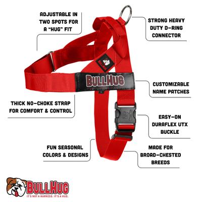 BULLHUG Adjustable No Choke Dog Harness, Tan Plaid, Small: 19 to 24-in ...