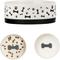 10 STRAWBERRY STREET Bone & Paw Banded Pet Dog Dish, White/Black, 2 ...