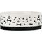 10 STRAWBERRY STREET Bone & Paw Banded Pet Dog Dish, White/Black, 2 ...