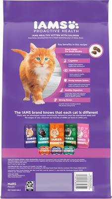 IAMS Proactive Health Kitten Salmon Recipe Dry Cat Food, 7-lb bag ...