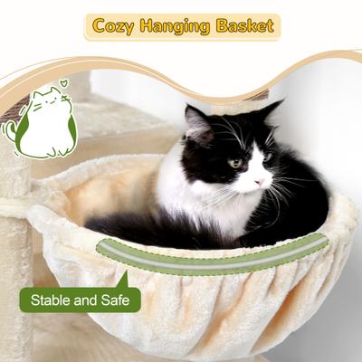 GLOBLAZER 69-in Sturdy Indoor Cat Tree Tower, Beige - Chewy.com