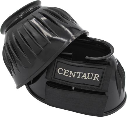 CENTAUR PVC Ribbed Hook & Loop Horse Bell Boots, Black, Small - Chewy.com