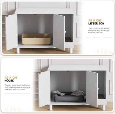 WARCAT Cat Litter Box Enclosure, White - Chewy.com