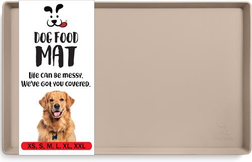 DOGBUDDY Modern Silicone Dog & Cat Food Placemat, X-Large, Taupe ...