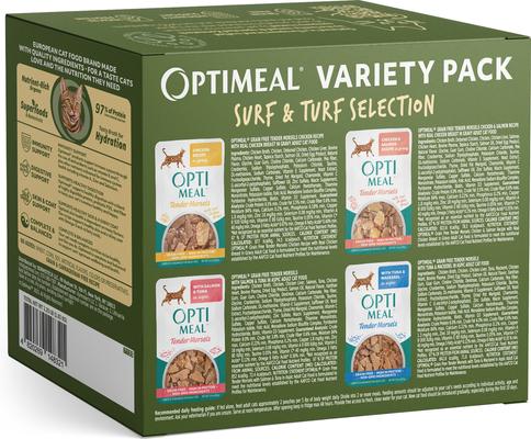 OPTIMEAL Grain-Free Variety Pack Surf & Turf Selection Chicken, Salmon ...