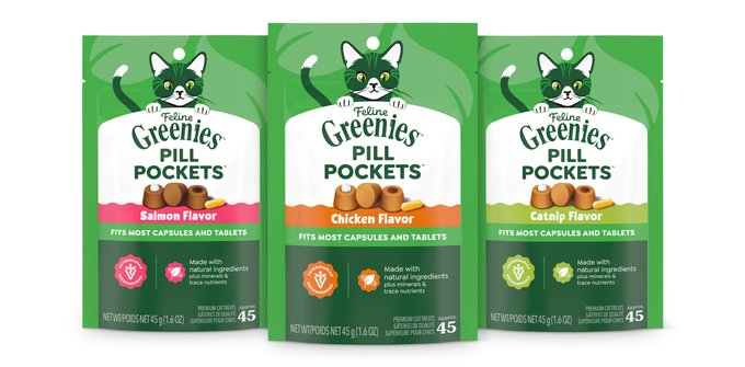 GREENIES Pill Pockets Feline Natural Salmon Flavor Soft Adult Cat ...