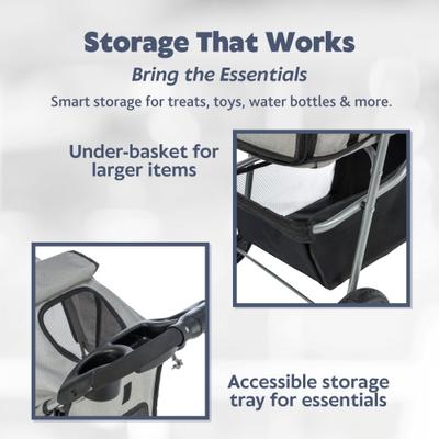 TRIXIE Foldable Cat & Dog Stroller, Gray - Chewy.com