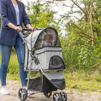 TRIXIE Foldable Cat & Dog Stroller, Gray - Chewy.com