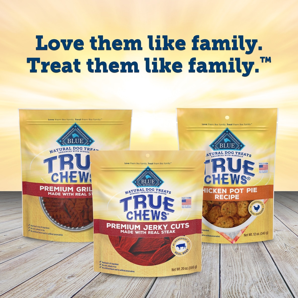 BLUE BUFFALO True Chews Premium Jerky Cuts Natural Steak Dog Treats, 20 ...