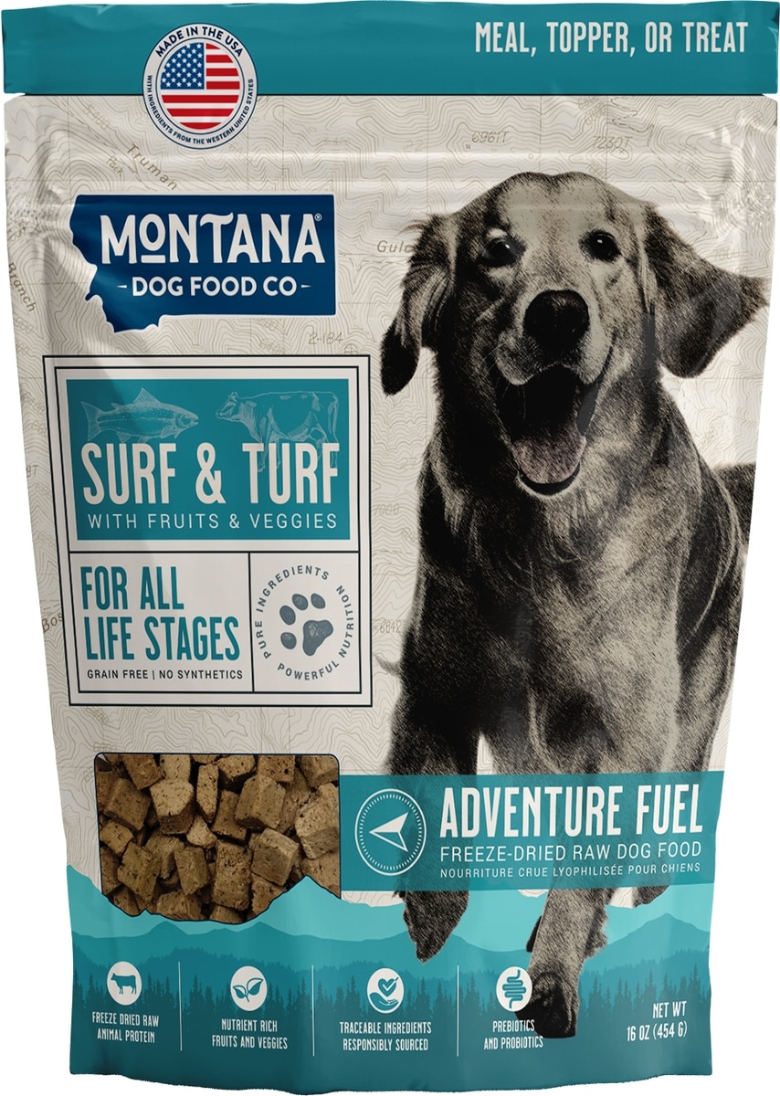 MONTANA DOG FOOD CO Surf & Turf Recipe Grain-Free Freeze-Dried Dog Food ...