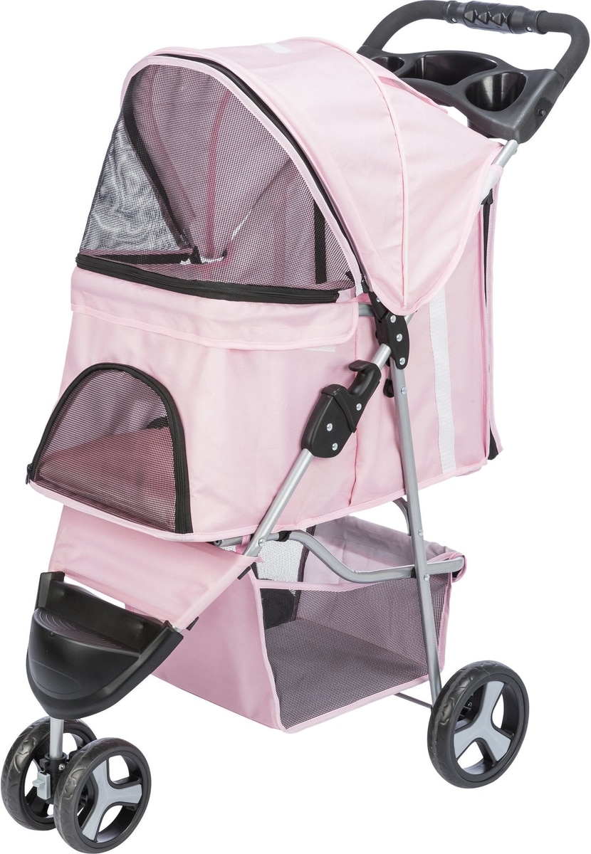 TRIXIE Foldable Cat & Dog Stroller, Pink - Chewy.com