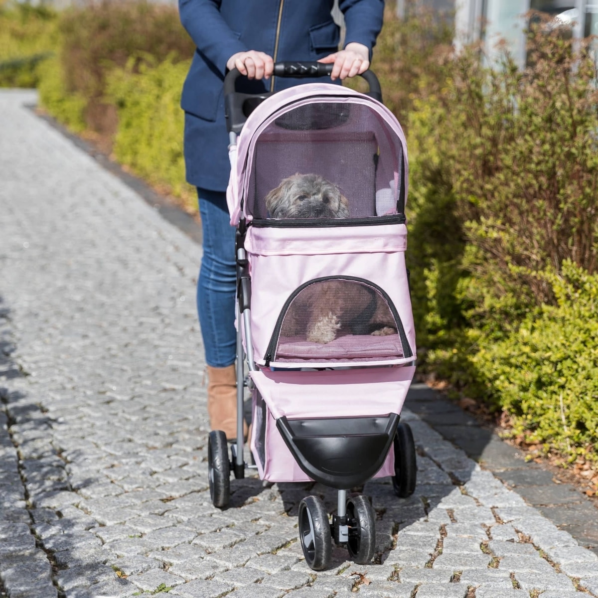 TRIXIE Foldable Cat & Dog Stroller, Pink - Chewy.com