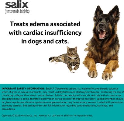 SALIX (Furosemide) Tablets for Dogs & Cats, 12.5-mg - Easy Refills ...