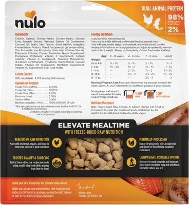 NULO FreeStyle Chicken & Salmon Recipe Freeze-Dried Raw Cat Food, 5.5 ...