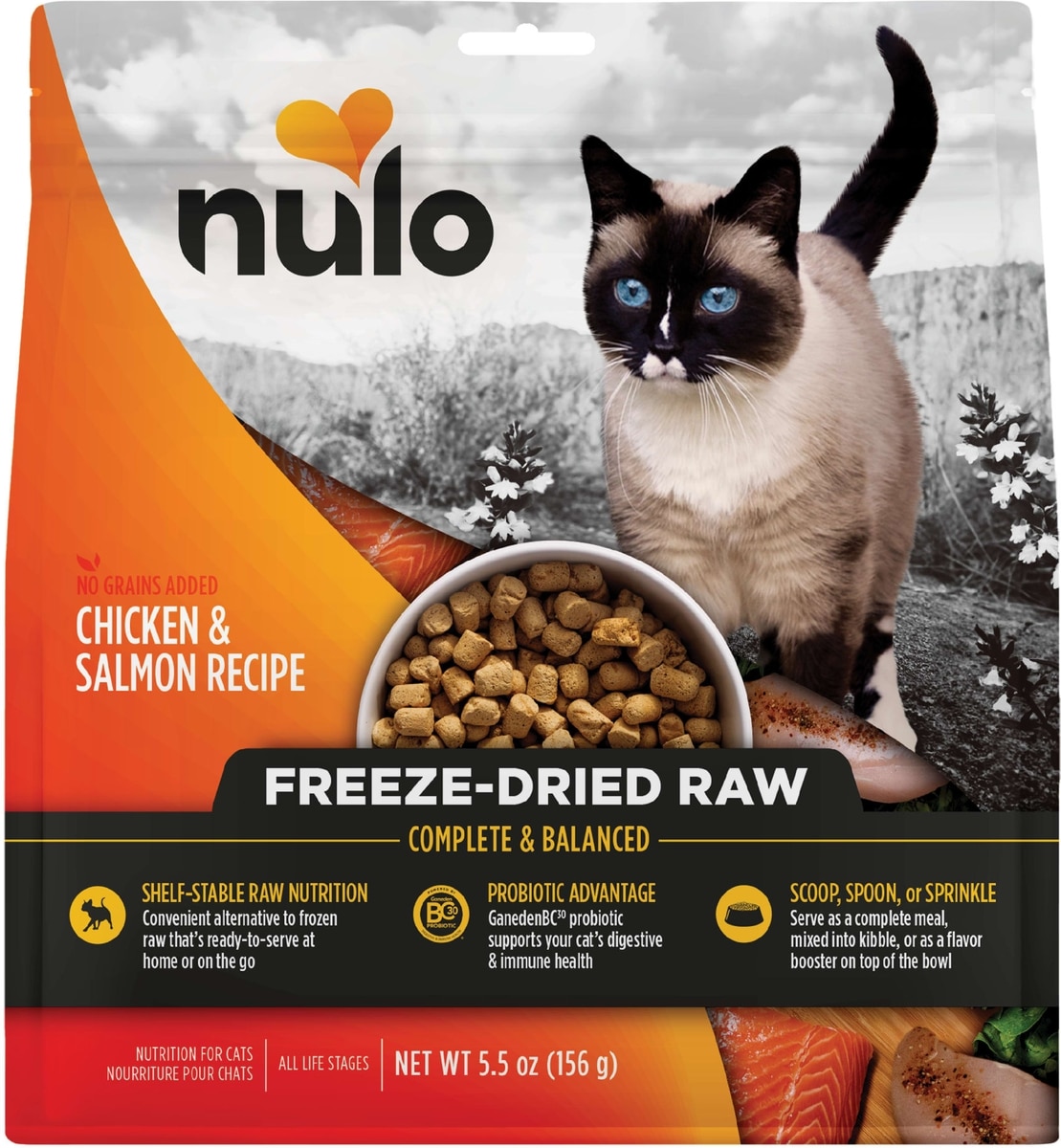 NULO FreeStyle Chicken & Salmon Recipe Freeze-Dried Raw Cat Food, 5.5 ...