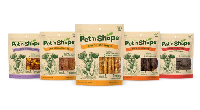 PET 'N SHAPE Duck 'n Rice Dumbbells Crunchy Dog Treats, 3-oz bag ...