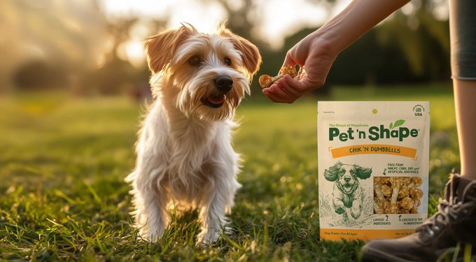 PET 'N SHAPE Duck 'n Rice Dumbbells Crunchy Dog Treats, 3-oz bag ...