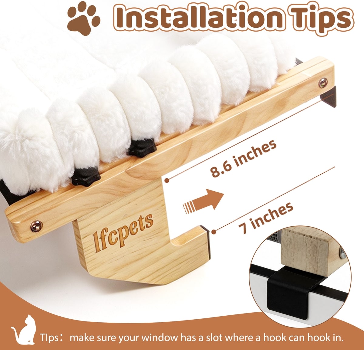 LFC PETS Window Perch & Sill Cat Bed, Cream - Chewy.com
